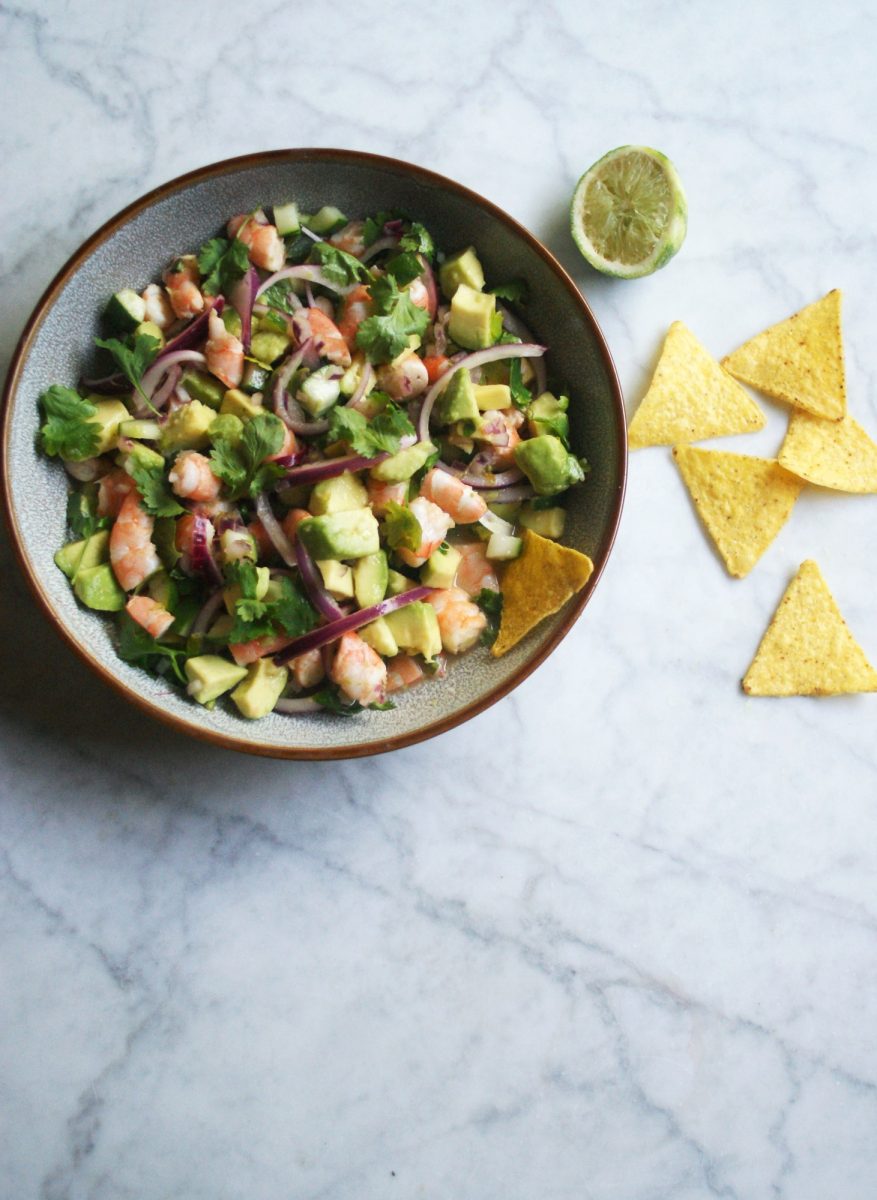 Easy Prawn Ceviche with Avocado and Coriander - From France, With Love