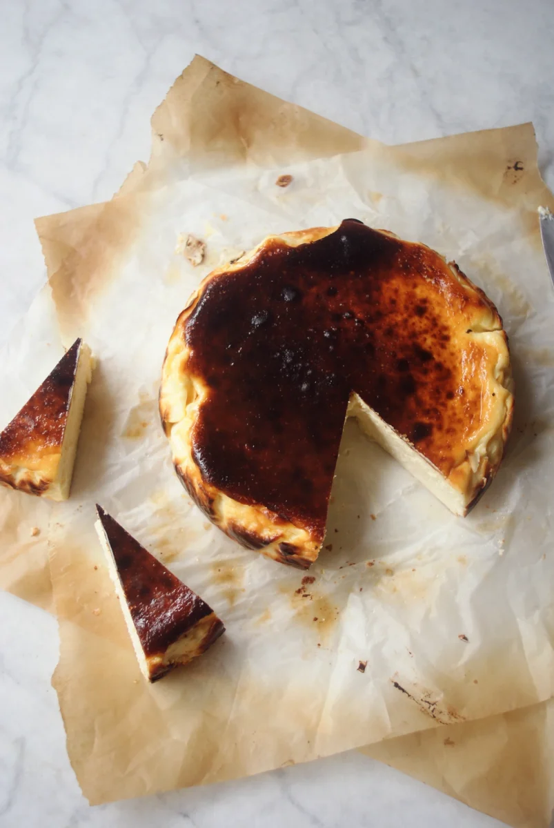 Burnt Basque Cheesecake with Poached Rhubarb - From France, With Love